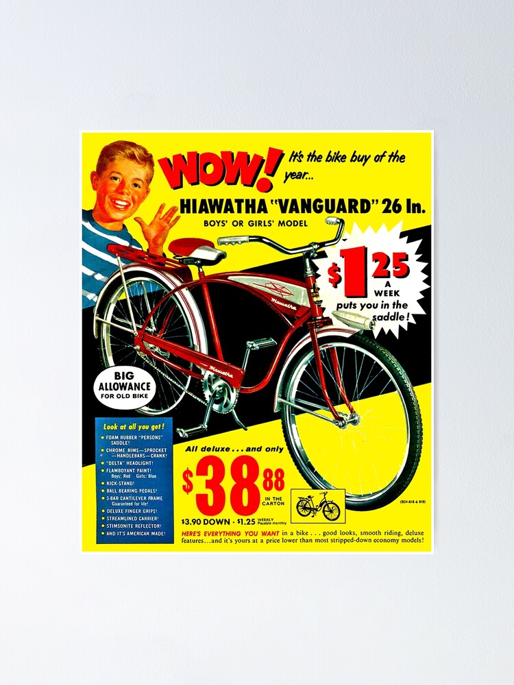 "HIAWATHA VANGUARD BICYCLE BIKE - ADVERT" Poster for Sale by ...