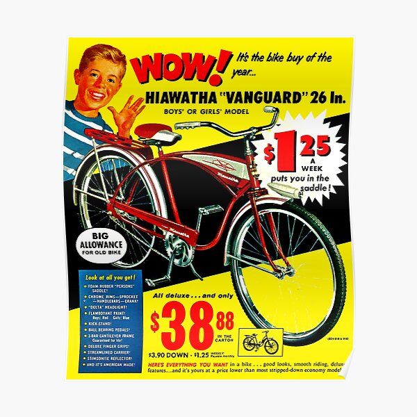 "HIAWATHA VANGUARD BICYCLE BIKE - ADVERT" Poster for Sale by ...
