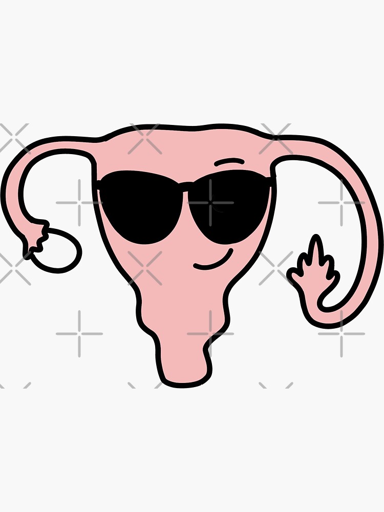 "Pink Middle finger uterus" Sticker for Sale by Mermaidssparkle | Redbubble