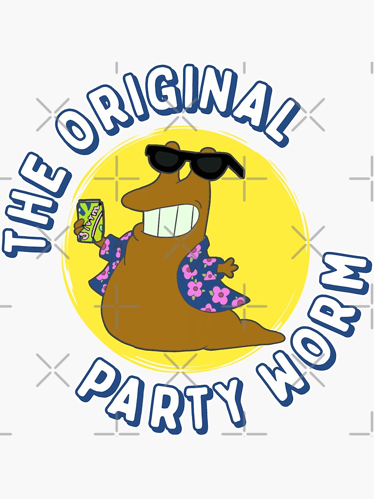 "The Original Party Worm 3" Sticker for Sale by SpaceDat120 | Redbubble