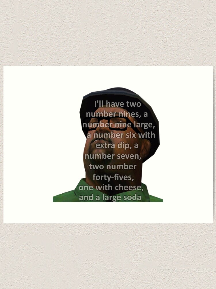 "Big Smoke (two number 9s)" Art Print by toptrenddesigns | Redbubble