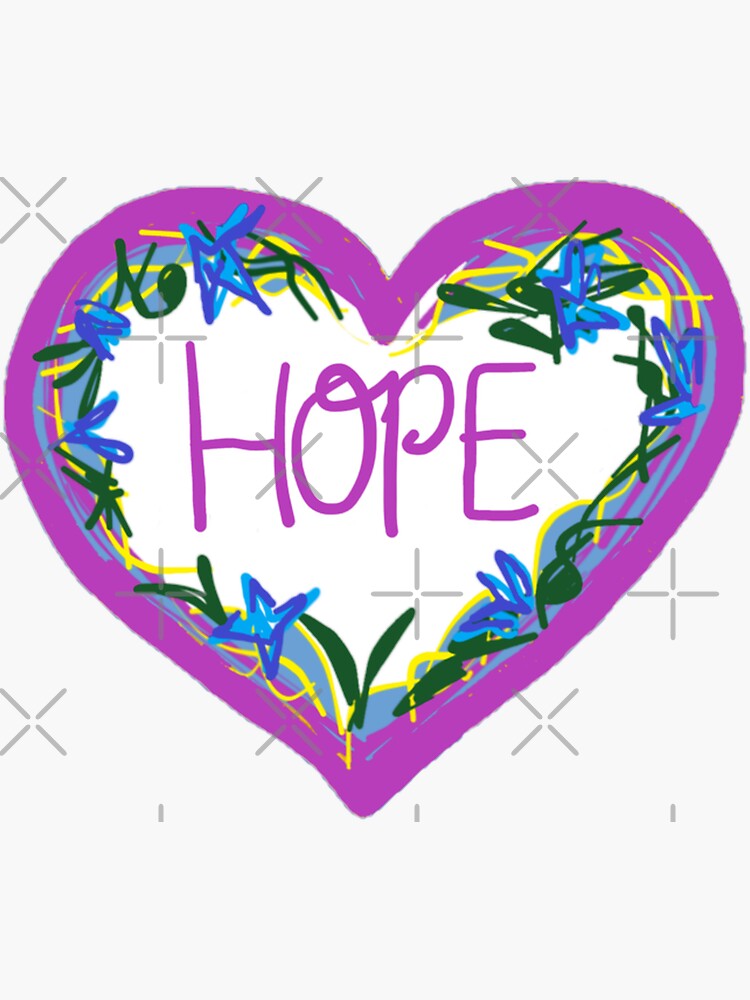 "Purple Hope Heart" Sticker for Sale by MyArtMind | Redbubble