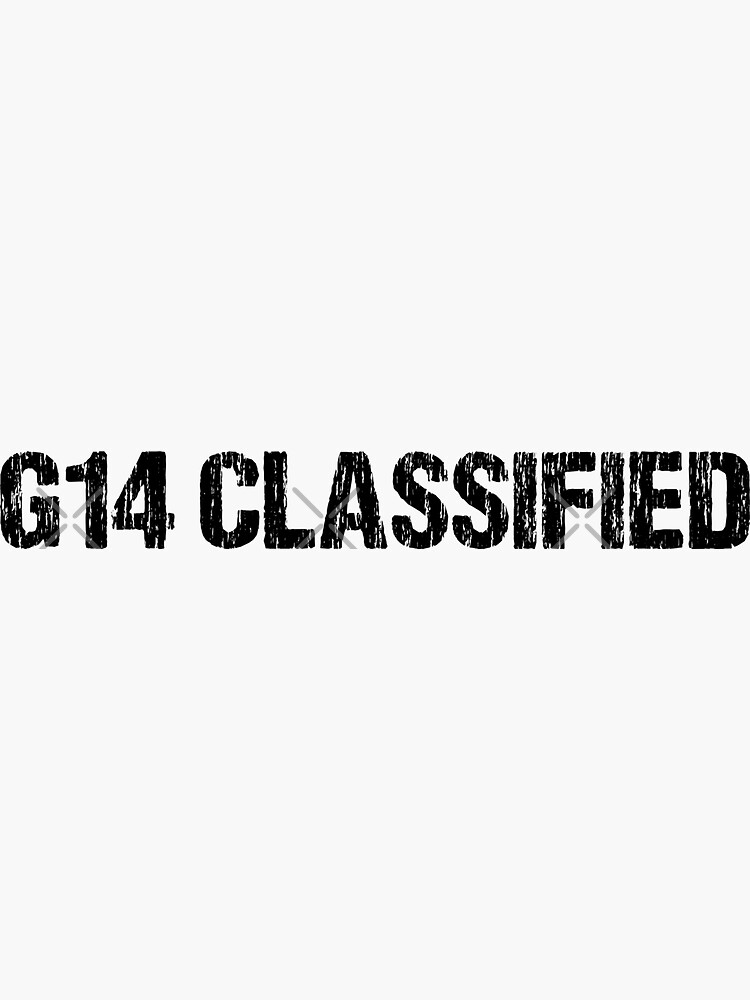 "G14 CLASSIFIED" Sticker for Sale by DomGDesign | Redbubble