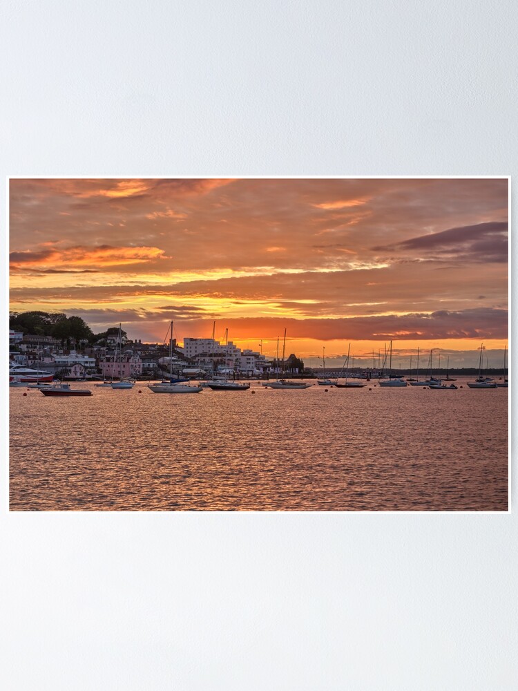 "Cowes Week Sunset Panorama" Poster by manateevoyager | Redbubble