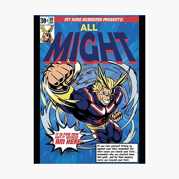"MY HERO ACADEMIA (BNHA) ALL MIGHT COMIC " Photographic Print for Sale ...