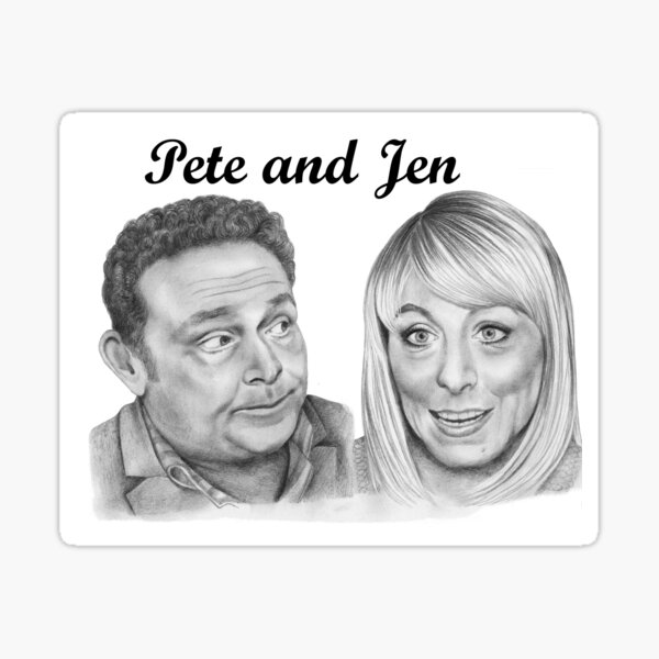 "John Thomson and Fay Ripley play Pete and Jen" Sticker by mags0412 ...