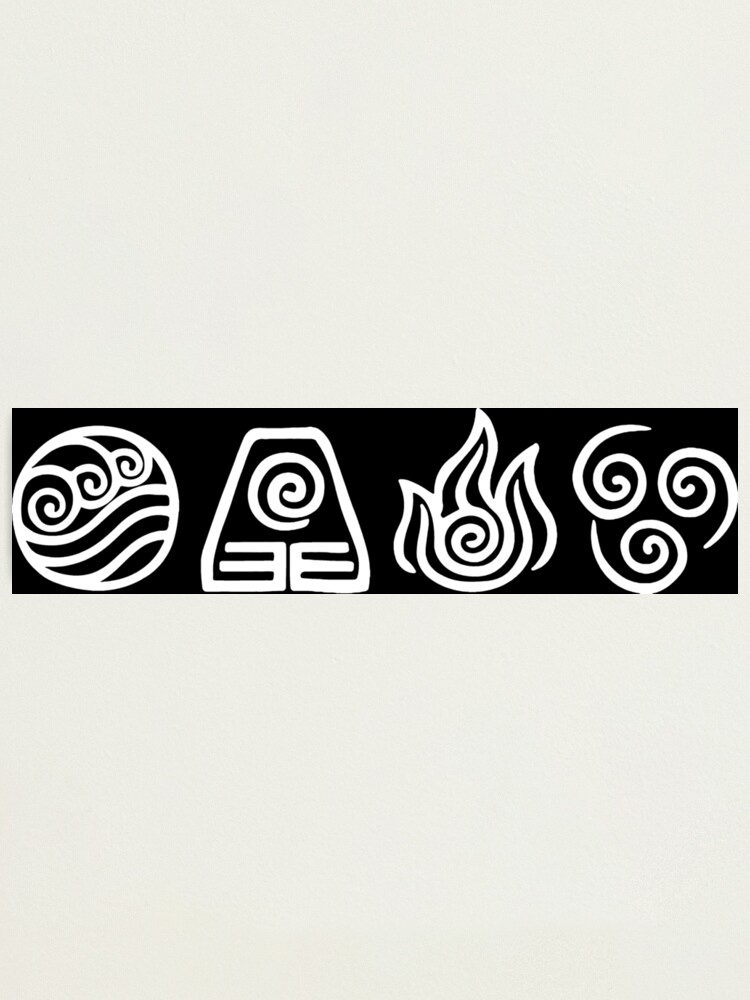 Lámina fotográfica «Símbolos de elementos de avatar» de honeyandcotton ...