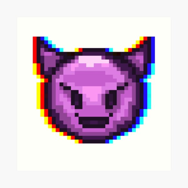 "Smiling Devil face Emoji Pixel Art" Art Print for Sale by ...