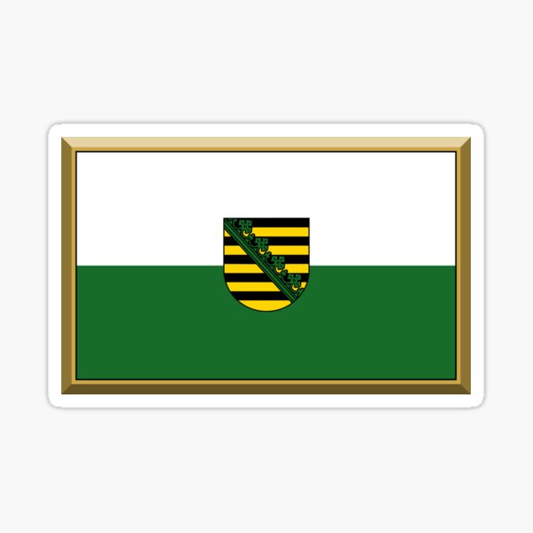 "SAXONY State Flag, Gifts, Masks, Stickers & Products (GF)" Sticker for ...