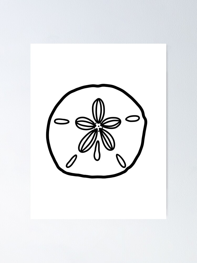 "Sand Dollar Seashell Simple Line Drawing" Poster for Sale by ...