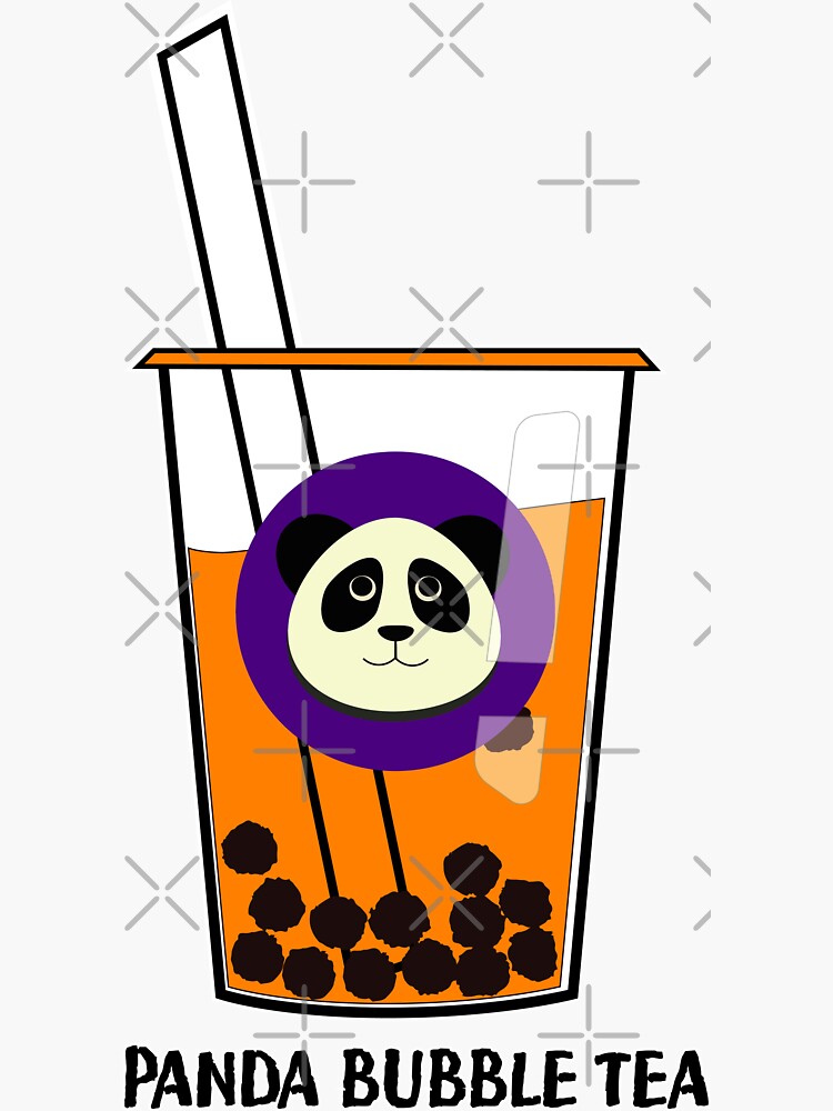 "panda bubble tea" Sticker for Sale by hyphen-design | Redbubble