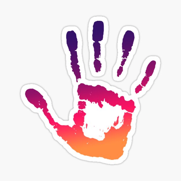 "Colorful handprint" Sticker for Sale by Trkien | Redbubble