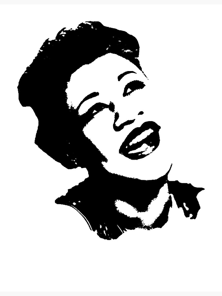 Ella Fitzgerald face - Black and White - Posterized Premium Matte ...