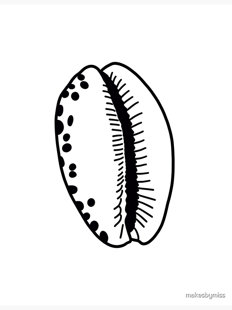"Cowrie Seashell Simple Line Drawing" Poster for Sale by makesbymiss ...