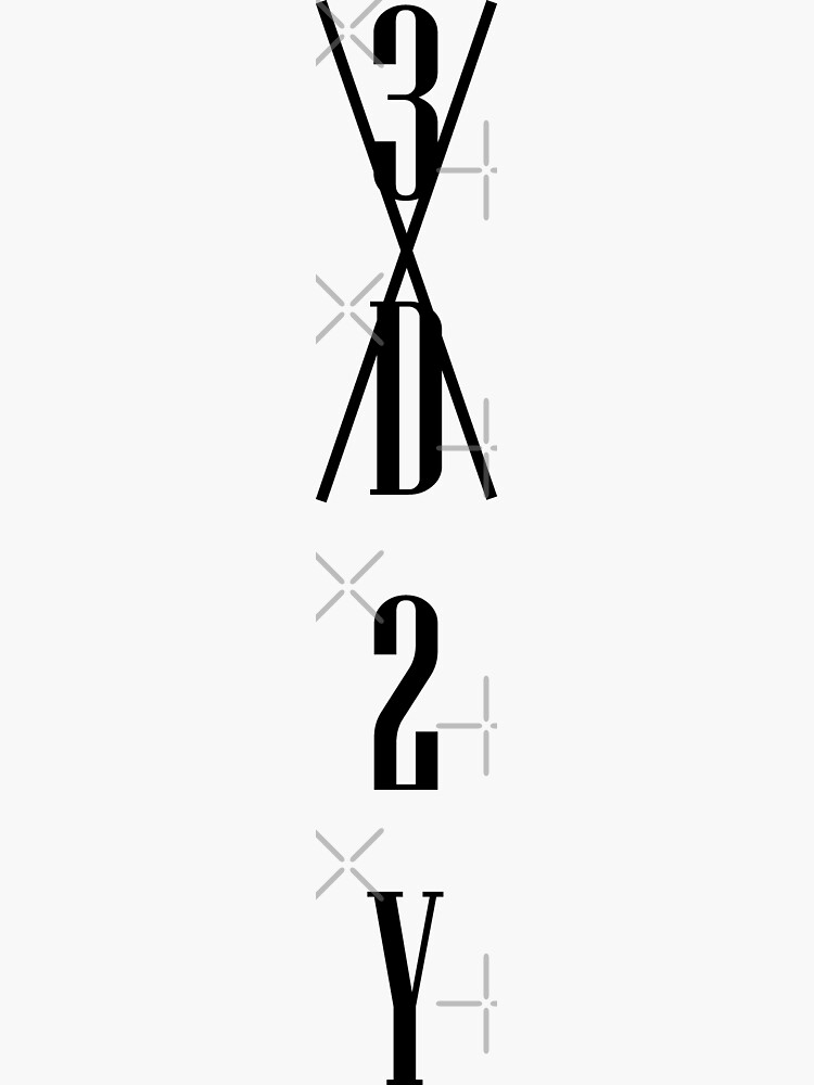 "3D2Y" Sticker for Sale by bcnsq | Redbubble