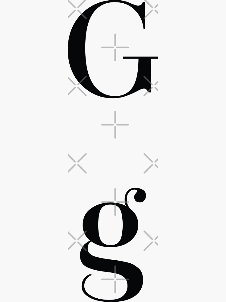 Pegatina «Diseño inicial de la letra G en minúscula y mayúscula» de ...