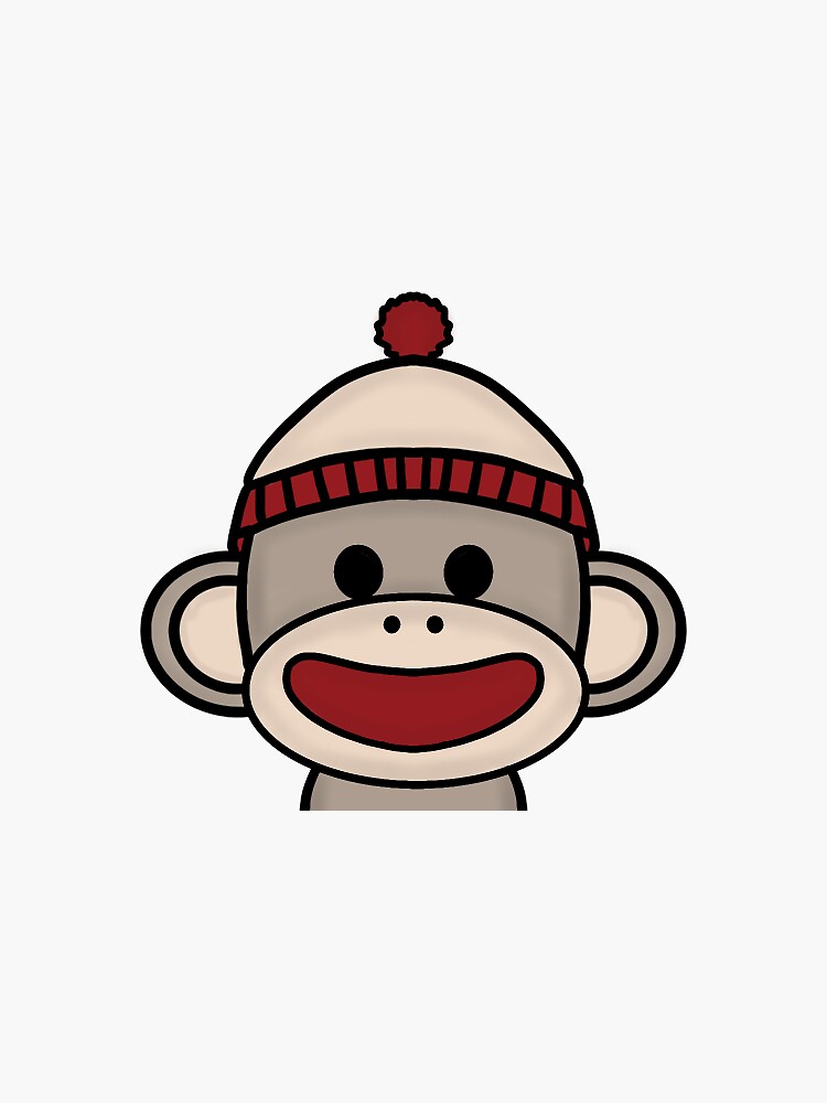 "Sock Monkey" Sticker for Sale by CafSar | Redbubble