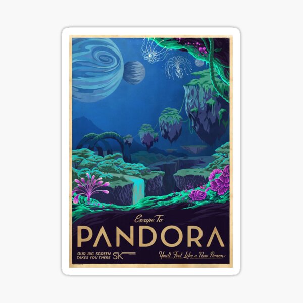 "Escape to Pandora" Sticker for Sale by jaynewelsh | Redbubble