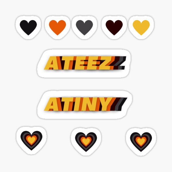"ATEEZ + ATINY + HEARTS" Sticker for Sale by puki-ycdi | Redbubble