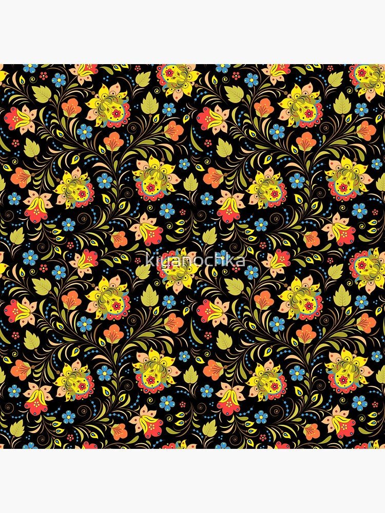 " traditional russian floral ornament." Sticker by kiyanochka | Redbubble