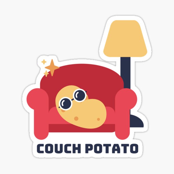 "Cute Couch Potato " Sticker for Sale by 2isbetterthen1 | Redbubble