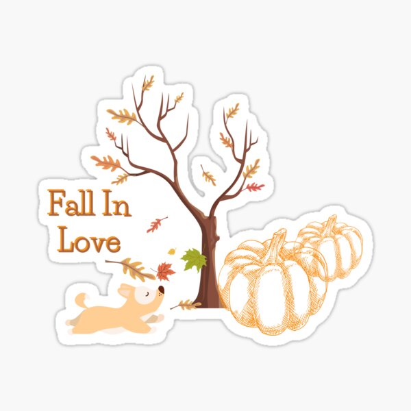 "Fall In Love" Sticker for Sale by PurrfectPawss | Redbubble