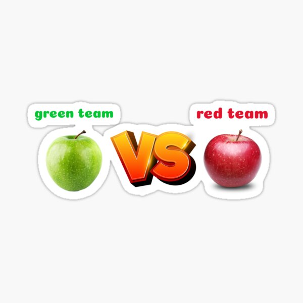 "green team vs red team" Sticker for Sale by KandMs | Redbubble