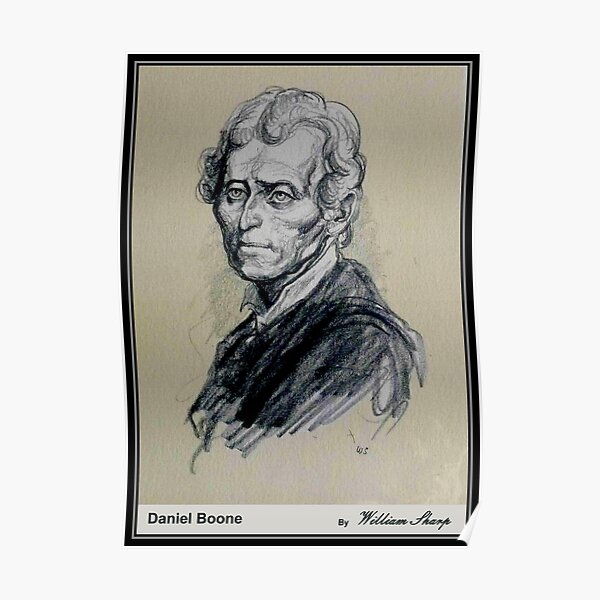 "DANIEL BOONE; Vintage Charcoal Print" Poster by posterbobs | Redbubble