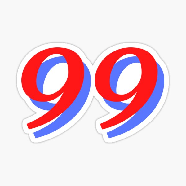 "Number 99 - number" Sticker for Sale by Happy-and-Free | Redbubble