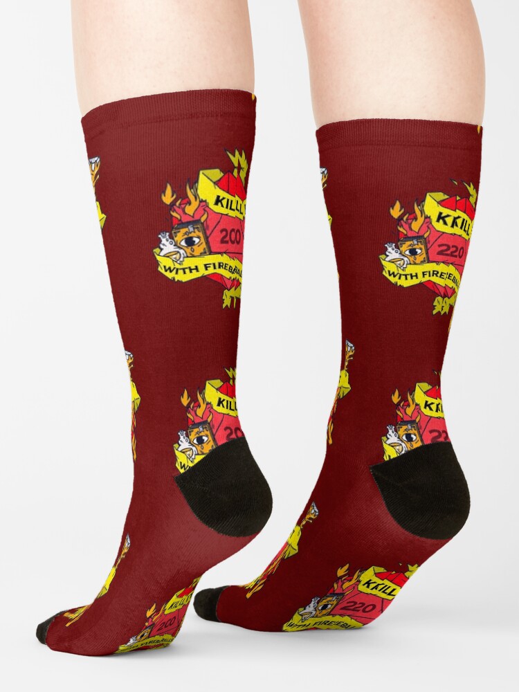 "Tabletop RPG Sorcerer - Kill It With Fireballs" Socks for Sale by ...