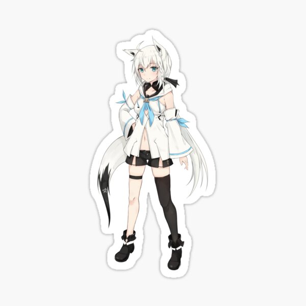 "Shirakami Fubuki full" Sticker for Sale by russelleross | Redbubble