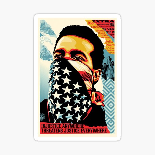 "Injustice anywhere is a threat to justice everywhere" Sticker for Sale ...