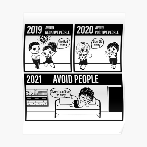 "Avoid Negative People Comic Strip 2019 2020 2021 " Poster for Sale by ...