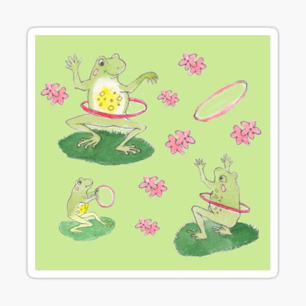 "Hula hoop Frogs" Sticker for Sale by CarlaSKoch | Redbubble