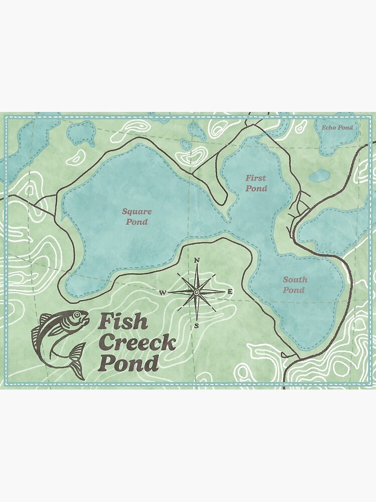 "Fish creek pond minimal and vintage map" Poster for Sale by ...