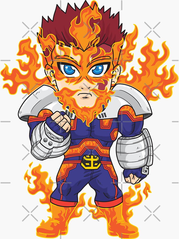 "Pro Hero Endeavor Chibi" Sticker by TeeTowArgh | Redbubble