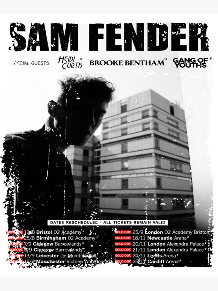 "SAM FENDER UK TOUR 2021 Classic " Poster for Sale by LucyshopUS ...