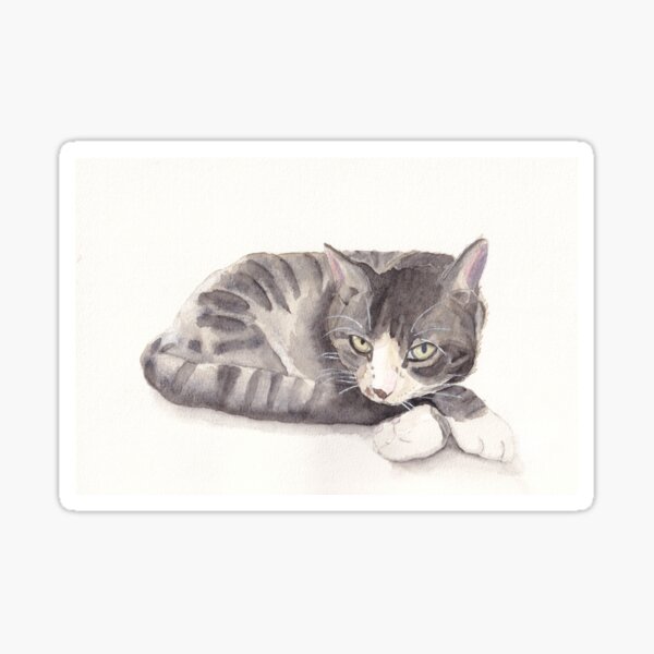 "Luna Cat" Sticker by Alexgute | Redbubble