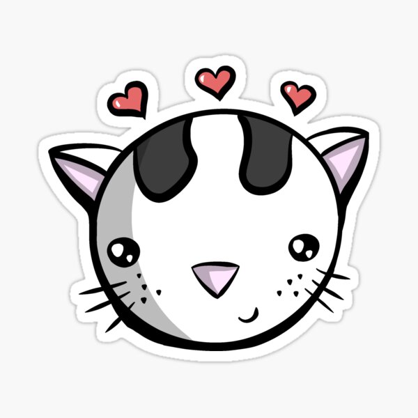 "Black and White Kitty" Sticker by SpaceBub | Redbubble