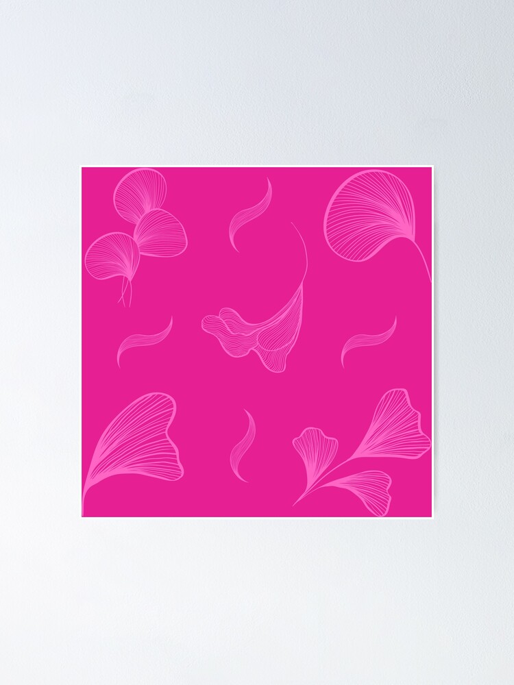 "Pink Falling Leaves" Poster by PBJArt | Redbubble