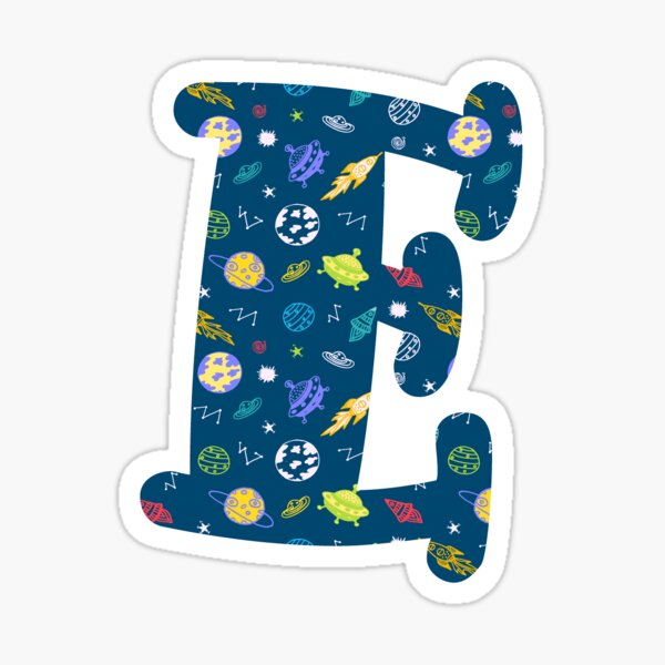 "Space Themed Blue Letter E" Sticker for Sale by UrsulaFashion | Redbubble