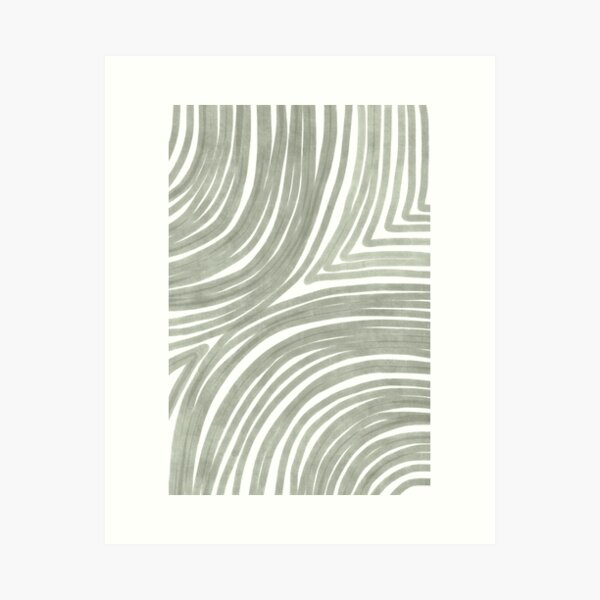 "Sage green geometric line art" Art Print for Sale by Miss-Belle ...