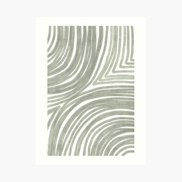 "Sage green geometric line art" Art Print by Miss-Belle | Redbubble