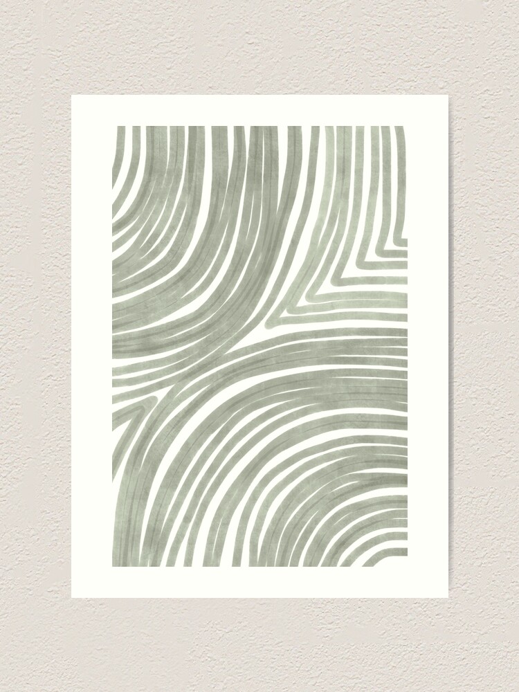 "Sage green geometric line art" Art Print by Miss-Belle | Redbubble