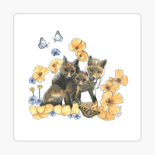"Three Baby Kits" Sticker for Sale by ArtbyTerrieD | Redbubble