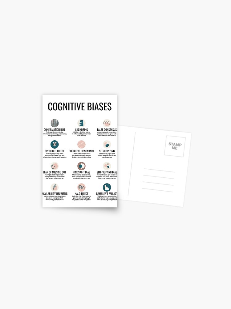 " Cognitive Bias Psychology Poster Therapist Office Decor Therapy ...