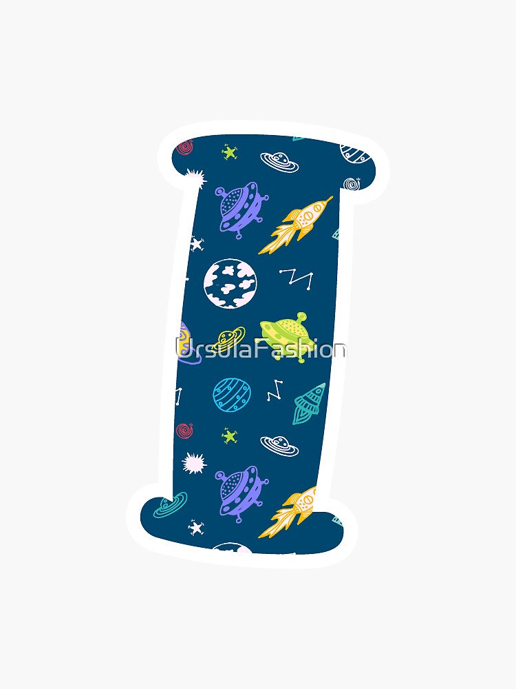 "Space Themed Blue Letter I" Sticker for Sale by UrsulaFashion | Redbubble