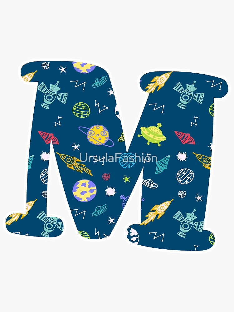 "Space Themed Blue Letter M" Sticker for Sale by UrsulaFashion | Redbubble