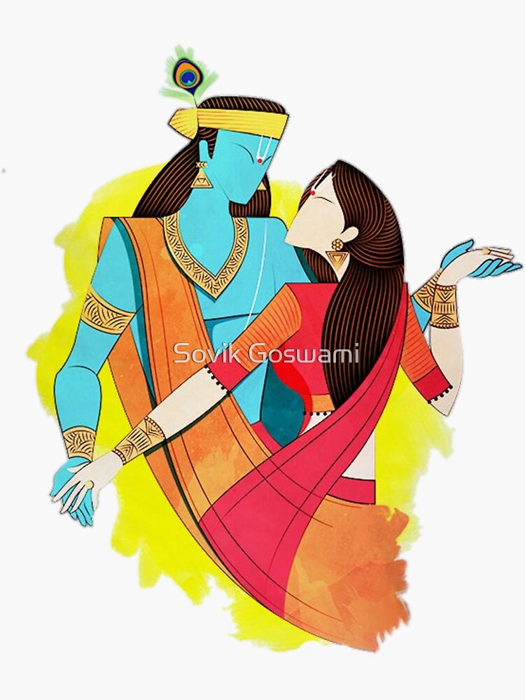 "Krishna and radha vector" Sticker for Sale by Sovikgoswami | Redbubble