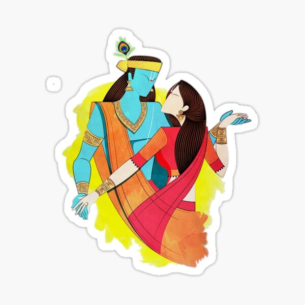 "Krishna and radha vector" Sticker for Sale by Sovikgoswami | Redbubble